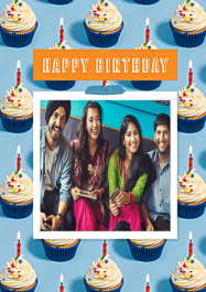 Buy Happy Birthday Cupcake Photo Upload Card Online | Haati